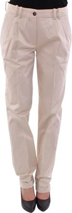 Dolce & Gabbana Femme, Pantalons, Beige, Taille: 38 FR Pantalon Chino en Coton