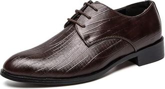 Generic Chaussures habillées for Hommes à Lacets, Bout Rond, Rayures de Couleur Unie, Cuir végétalien, antidérapantes, Semelles Basses en Caoutchouc, Talon ca