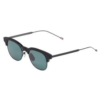 Thom Browne Lunettes de soleil ovales en ac&eacute;tate et titane - unisex - Accessoires - Noir - Taille: 49 MM