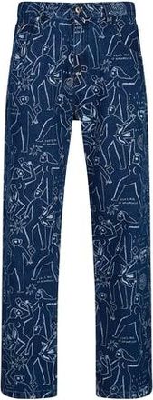 Olow Jean droit imprim&eacute; en coton