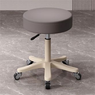 Generic Hocker H&ouml;henverstellbar Mit Fu&szlig;st&uuml;tze &middot; Drehhocker 360&deg; Drehbar &middot; B&uuml;rohocker & Friseurhocker &middot; Rollhocker Mit R&uuml;ckenlehne Aus PU-Leder &middot; Arbeitshocker