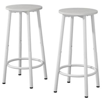 Vicco Tabouret de bar Edmonton, Blanc, 31.5 x 64 cm 2 pi&egrave;ces