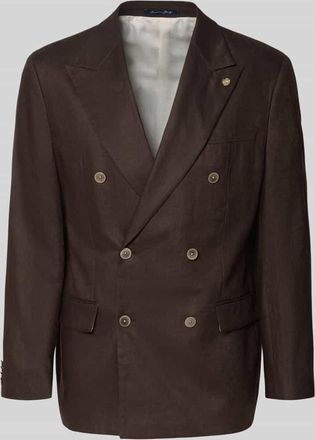 Christian Berg Regular Fit Sakko aus Leinen mit Pattentaschen