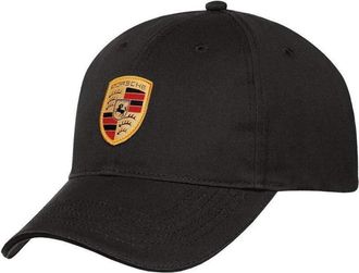 Porsche Design Flex-Fit Cap Wappen, offizielles Lizenzprodukt, Schwarz, One Size