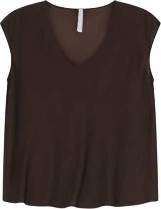 Imperial Femme, Tops, Brun, Taille: 42 FR Sleeveless V-Neck Top