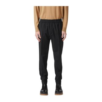 Iceberg Schwarze Regular Fit Polyester Wollhose - - Trousers - Herren - Schwarzk - 2XL