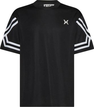 John Richmond Homme, Tops, Noir, Taille: S T-shirt avec d&eacute;tails graphiques sportifs et logo iconique