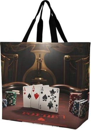 Generic Tournoi De Cartes Sac Fourre-Tout L&eacute;ger Tote Bag Grand Sac A Main Femme Pour Plage Voyage Travail