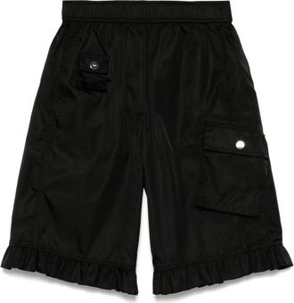 Ganni Femme, Shorts, Noir, Taille: 38 FR Cargo Shorts avec Ourlet &agrave; Volants