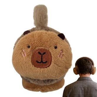 Generic Cache-oreilles Mignons - Protecteur Capybara De Dessin Anim&eacute; Avec Un Design En Peluche Douce Et Chaude, Couvre-oreilles Dhiver En Forme Danimal | Acce