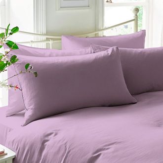 Pizuna Luxuri&ouml;ser Soft-Satin 2er Pack Kissenbezug 40x80 cm Neues Lila, 600 Fadenzahl Baumwolle Kissenbez&uuml;ge, 100% Langstapel Baumwolle Nur Kissenbezug (Neues