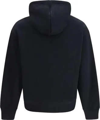 Maison Kitsun&eacute; Embroidered Logo Cotton Hoodie - Black