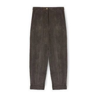 Motivi Femme, Pantalons, Gris, Taille: 38 FR Pantalon carotte en velours c&ocirc;tel&eacute;