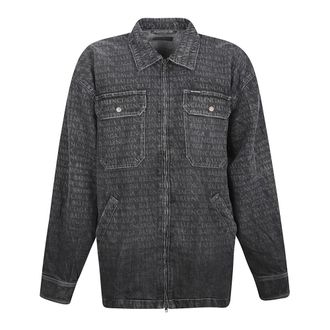 Balenciaga Denimjacke mit Rei&szlig;verschluss - - Jackets - Herren - Grau - M