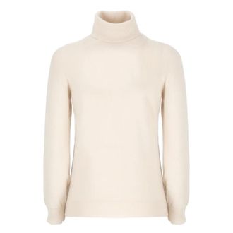 KANGRA Femme, Pulls, Beige, Taille: 40 FR Pull Beige en Cachemire &agrave; Col Haut