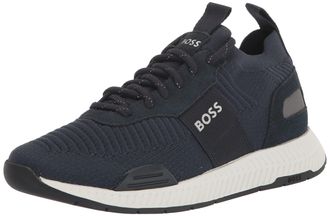 BOSS Herren Lauf Mesh-Mix Sneaker, Mitternachtsblau, 39 EU