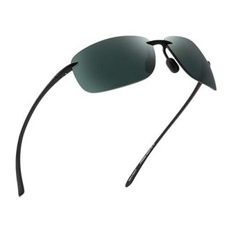 JIM HALO Lunettes de Soleil Sport pour Homme Femme Cadre Incassable TR90 Sans Monture pour Courir P&ecirc;che Baseball Conduite Vert