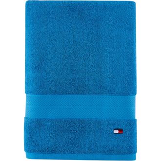 Tommy Hilfiger Einfarbiges Badetuch, 76,2 x 137,2 cm, 100% Baumwolle, 574 g/m&sup2;, Blau