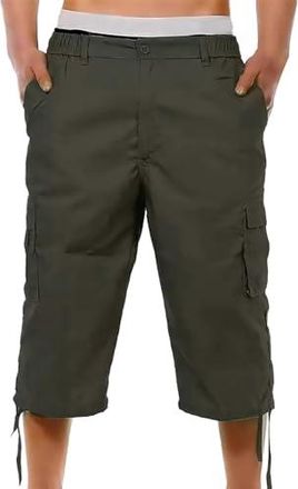 Generic Short d&eacute;contract&eacute; pour homme avec poche pour loisirs et travail, Vert, 3XL