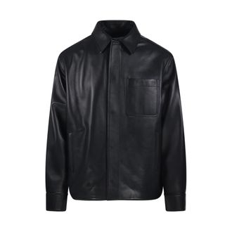 Loewe Homme, Vestes, Noir, Taille: L Surchemise en agneau nappa