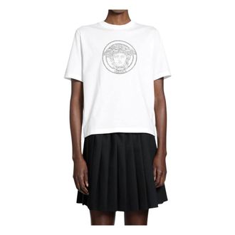 Versace T-shirt en coton Medusa - Femme - Tops - Blanc - Taille: 36 FR