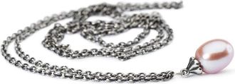 Trollbeads Damen-Kette mit Anhänger Fantasy 925 Silber Perle rosa 70 cm - TAGFA-00050
