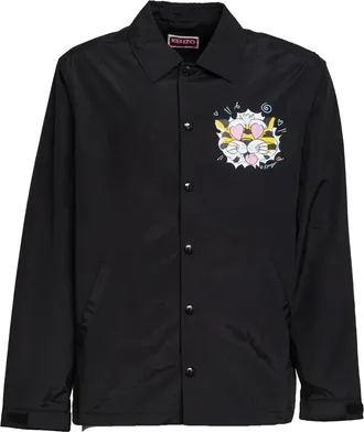 Kenzo Homme, Vestes, Noir, Taille: M Wild Tiger Coach Jacket
