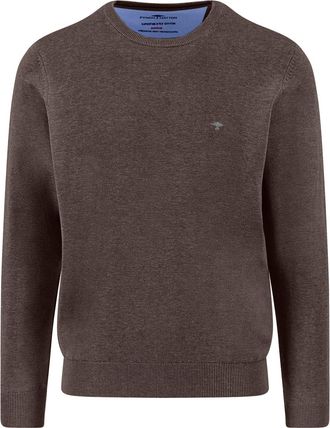 Fynch-Hatton Feinstrickpullover aus Baumwolle mit Rundhalsausschnitt Earth / 3XL