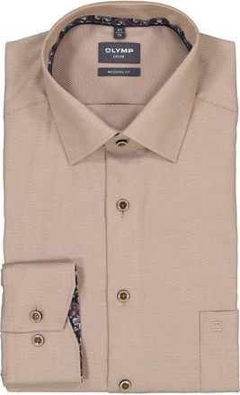 Olymp Herren Hemd braun Baumwolle