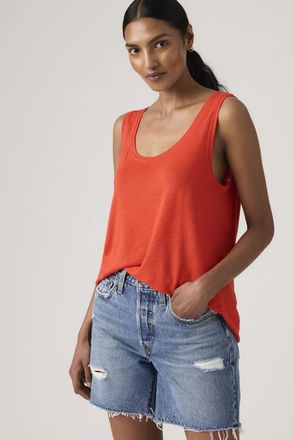 Levi's Lori Tank Top aus Leinen mit U-Ausschnitt - Damen - Rot / Rot