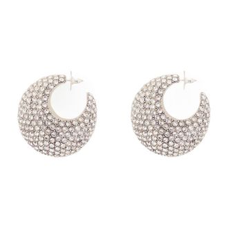Isabel Marant Crystal-Pav&eacute; Hoop Earrings - Silver