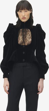 Alexander McQueen Samtjacke mit Einsätzen - Item 849830QFABM1000