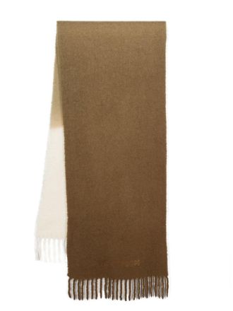 Woolrich Schal mit Logo-Stickerei - Braun