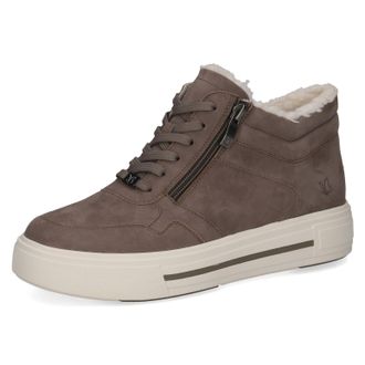 Caprice Damen Sneaker hoch aus Leder Plateau, Braun (Dk Taupe Suede), 40.5 EU