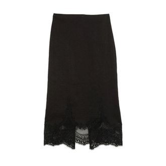 Twinset Femme, Jupes, Noir, Taille: 36 FR Lace-trims Fitted Skirt