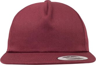 Flexfit Cap Unstructured 5-Panel Snapback, Maroon, one Size, 6502
