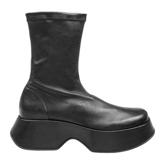 Vic Mati&eacute; Femme, Chaussures, Noir, Taille: 38 EU Bottines en Cuir Noir
