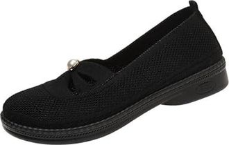 Generic Chaussures &agrave; enfiler pour femme - Large largeur - En maille - Couleur unie - &Eacute;l&eacute;gantes - Respirantes - L&eacute;g&egrave;res - Confortables - Pour la marche, le tra