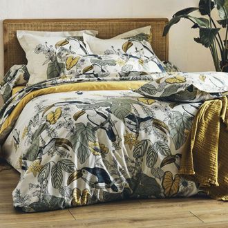 Tradilinge Ensemble draps et traversin Toco Kaki 140x190 cm