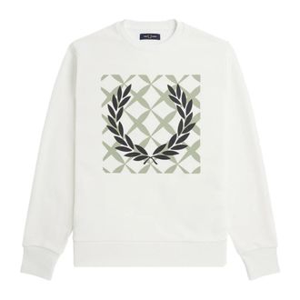 Fred Perry Brushed Sweatshirt - - Sweatshirts & Hoodies - Herren - Wei&szlig; - 2XL