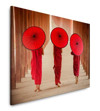 Paul Sinus Art Frauen mit Regenschirm 60 x 90 cm Inspirierende Fotokunst in Museums-Qualit&auml;t f&uuml;r Ihr Zuhause als Wandbild auf Leinwand in