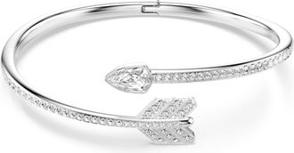 Swarovski Idyllia Armreif, Verschiedene Schliffe, Pfeil, Wei&szlig;, Rhodiniert