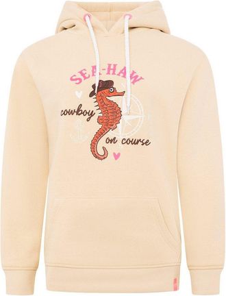 Zwillingsherz Hoodie Seepferdchen Cowbody mit Stickerei, Kapuze, Fronttasche