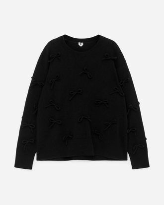 Arket Wollpullover Mit Schleifen -Schwarz