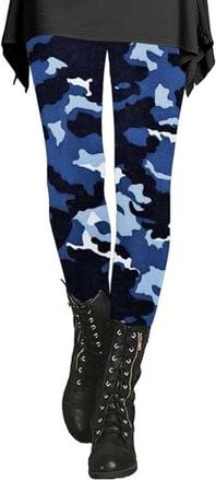 Generic Legging de compression doubl&eacute; en polaire pour femme - Automne et hiver - Camouflage - Imprim&eacute; artistique - Pantalon souple et extensible pour femme - 