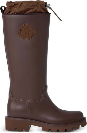 Moncler bottes de pluie &agrave; design superpos&eacute; - Marron