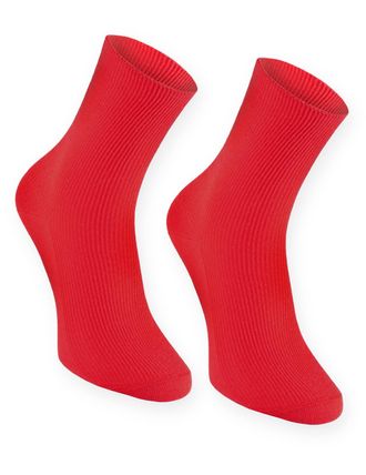 Rainbow Socks Damen Herren Baumwolle Diabetiker Socken Ohne Gummibund - 1 Paar - Rot - Gr&ouml;&szlig;en 42-43
