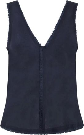 P.A.R.O.S.H. P.a.r.o.s.h., Femme, Tops, Bleu, Taille: 38 FR Hauts sans manches