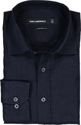 Karl Lagerfeld Herren Hemd blau Leinen