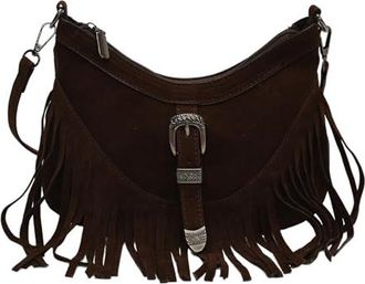 Generic Sac &agrave; bandouli&egrave;re vintage en cuir synth&eacute;tique - Grande capacit&eacute; - Couleur unie - D&eacute;contract&eacute; - Pour les voyages, les rendez-vous - Travail, caf&eacute;, 10.6